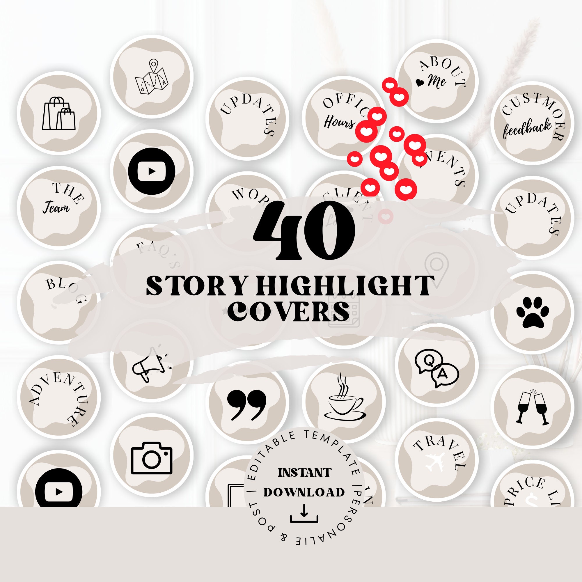 Highlight Cover Icons, Social Media Icons, Story Highlight Covers ...