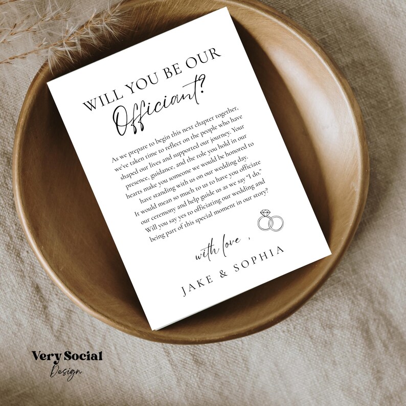 Officiant Proposal Card | Will You Marry Us | Wedding DIY Templates ...