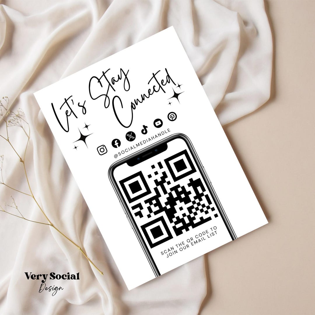 Social Media QR Code Flyer Template: Editable Canva Design (digital ...