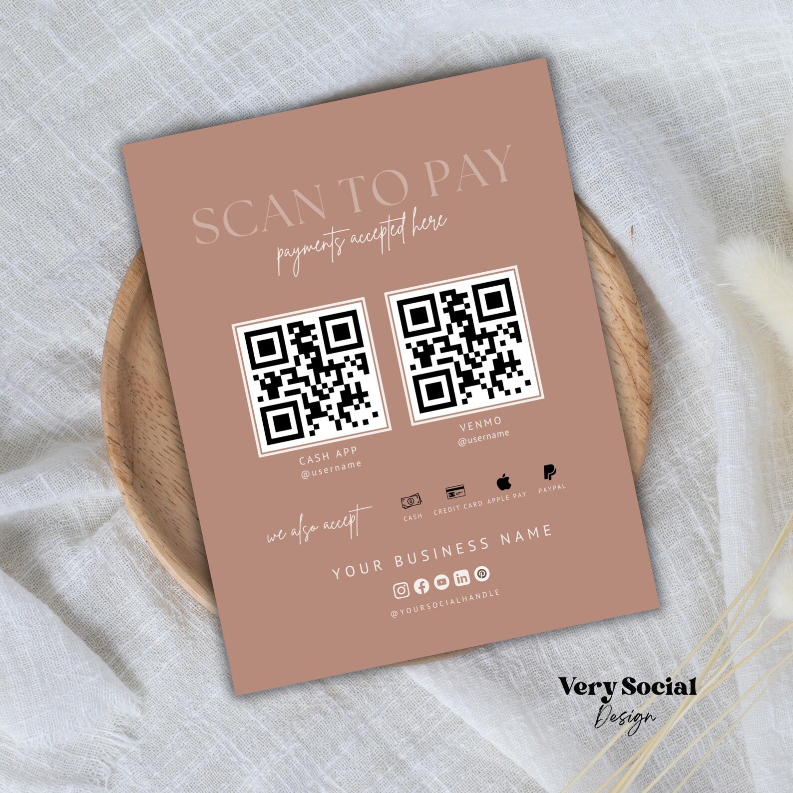 Scan to Pay Flyer Template: Small Business Payment Design (canva ...