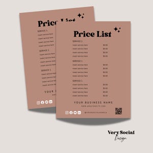 Retro Price List Template Small Business Price List Printable Design ...