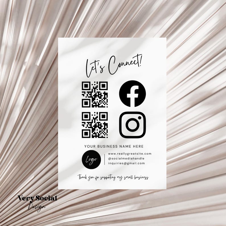 Social Media QR Code Flyer Template: Editable Canva Design (digital ...