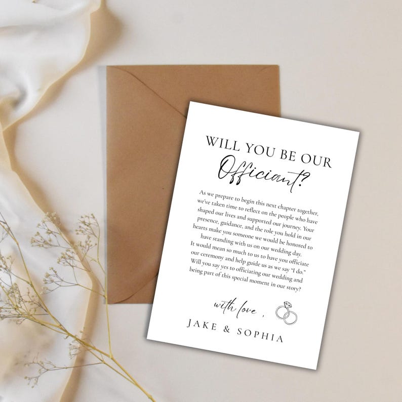 Officiant Proposal Card | Will You Marry Us | Wedding DIY Templates ...