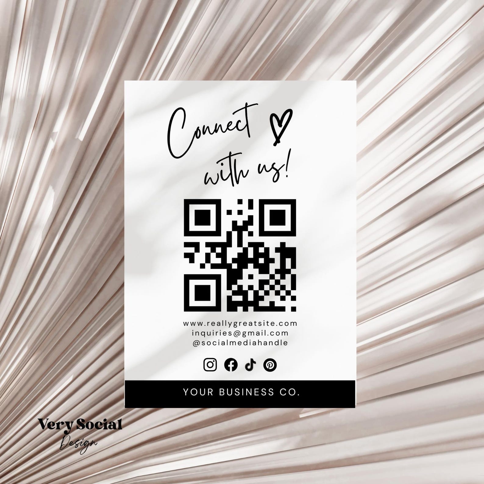 Social Media QR Code Flyer Template Editable Canva Design Small ...