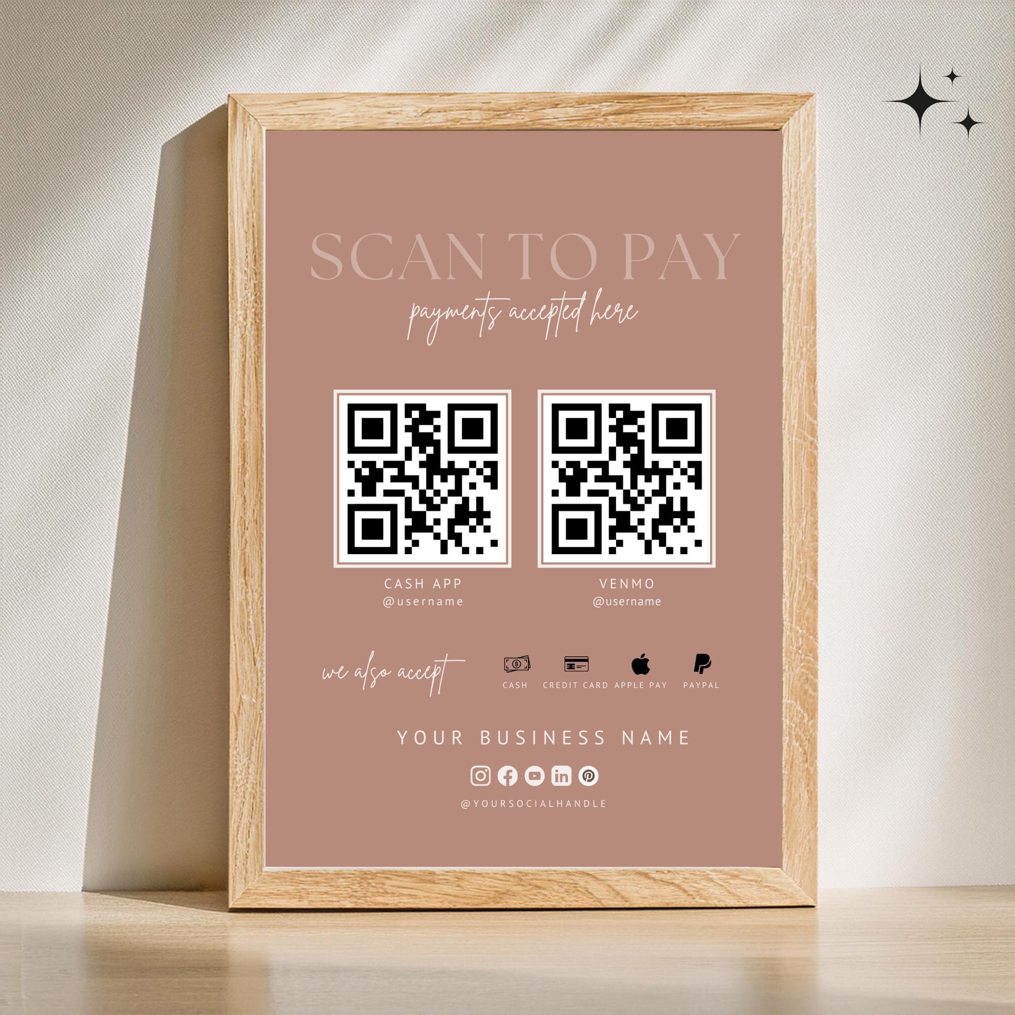 Scan to Pay Flyer Template: Small Business Payment Design (canva ...
