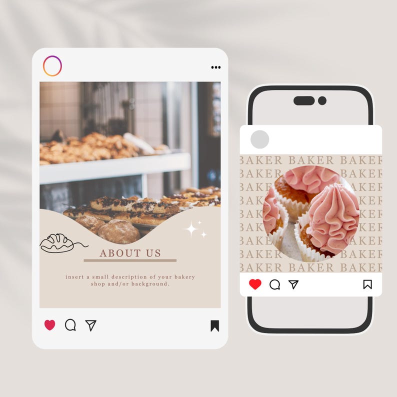 Bakery Instagram Post Templates | Café Instagram Template | Cake ...