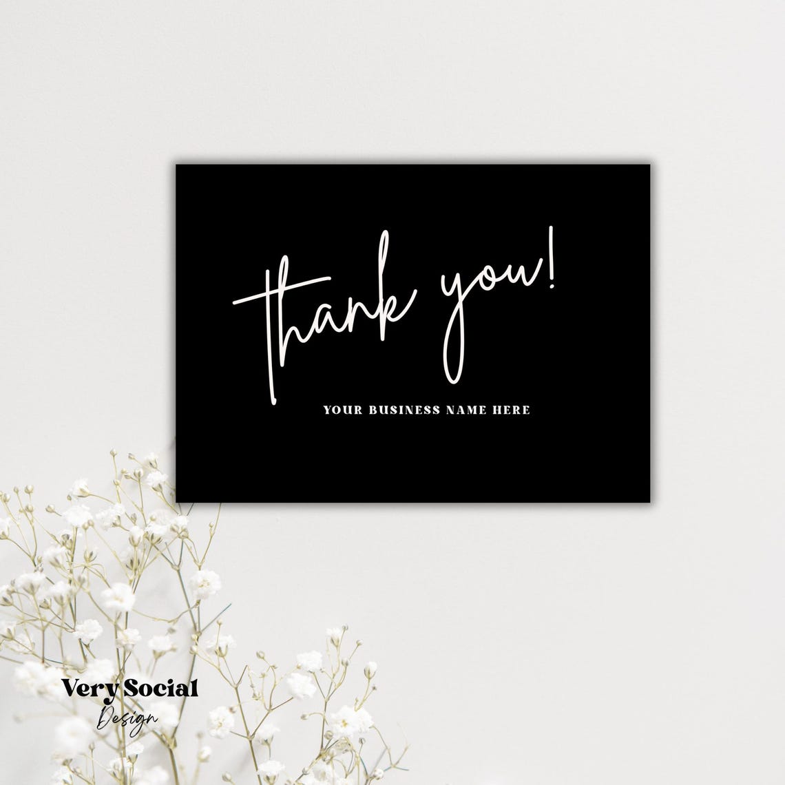 Customizable Business Thank You Card Template With QR Code (canva) - Etsy