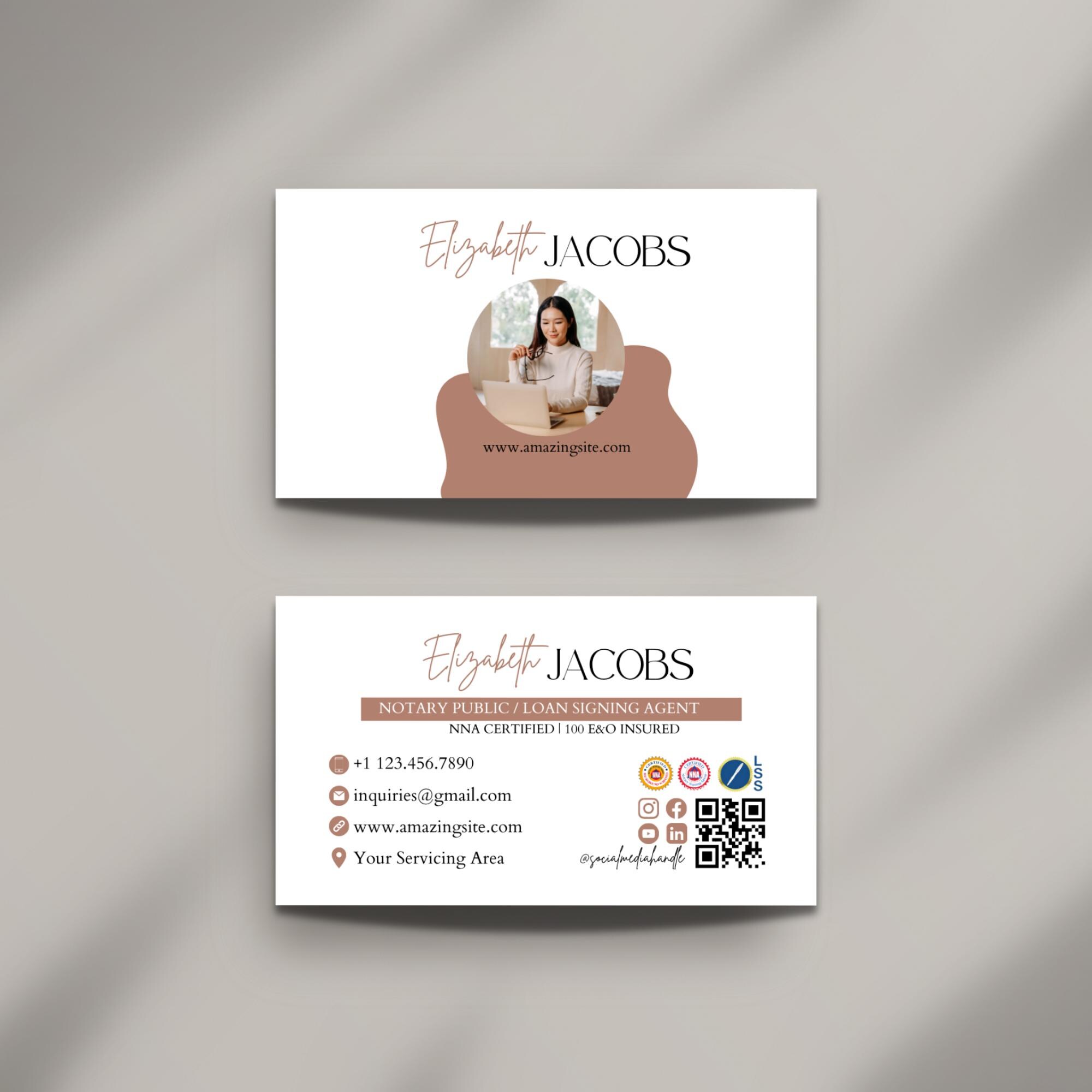 Notary Business Card Template Loan Signing Agent Card Notary Marketing ...