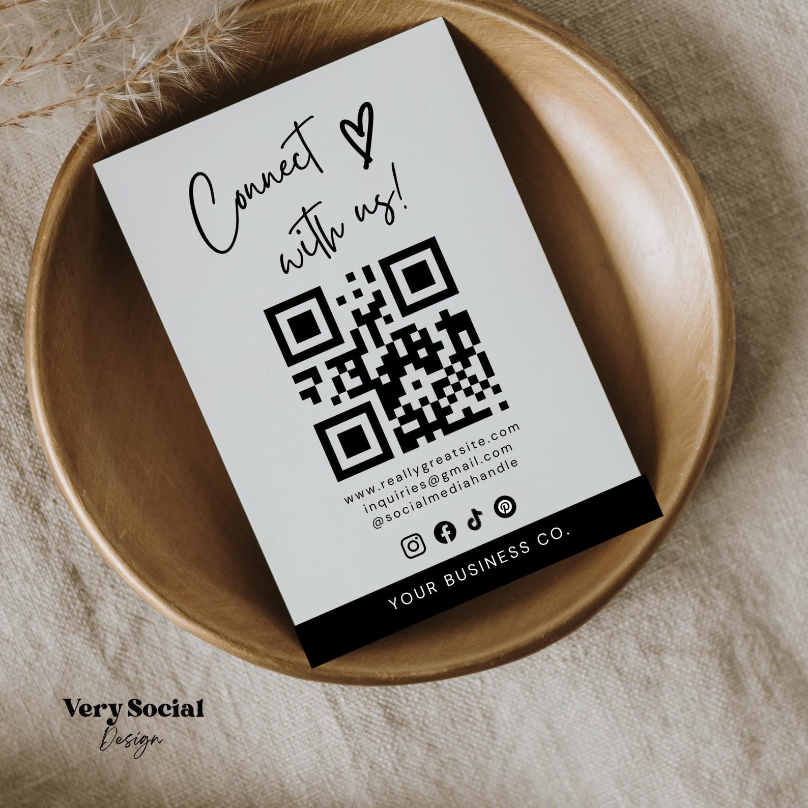 Social Media QR Code Flyer Template: Customizable Canva Design (digital ...