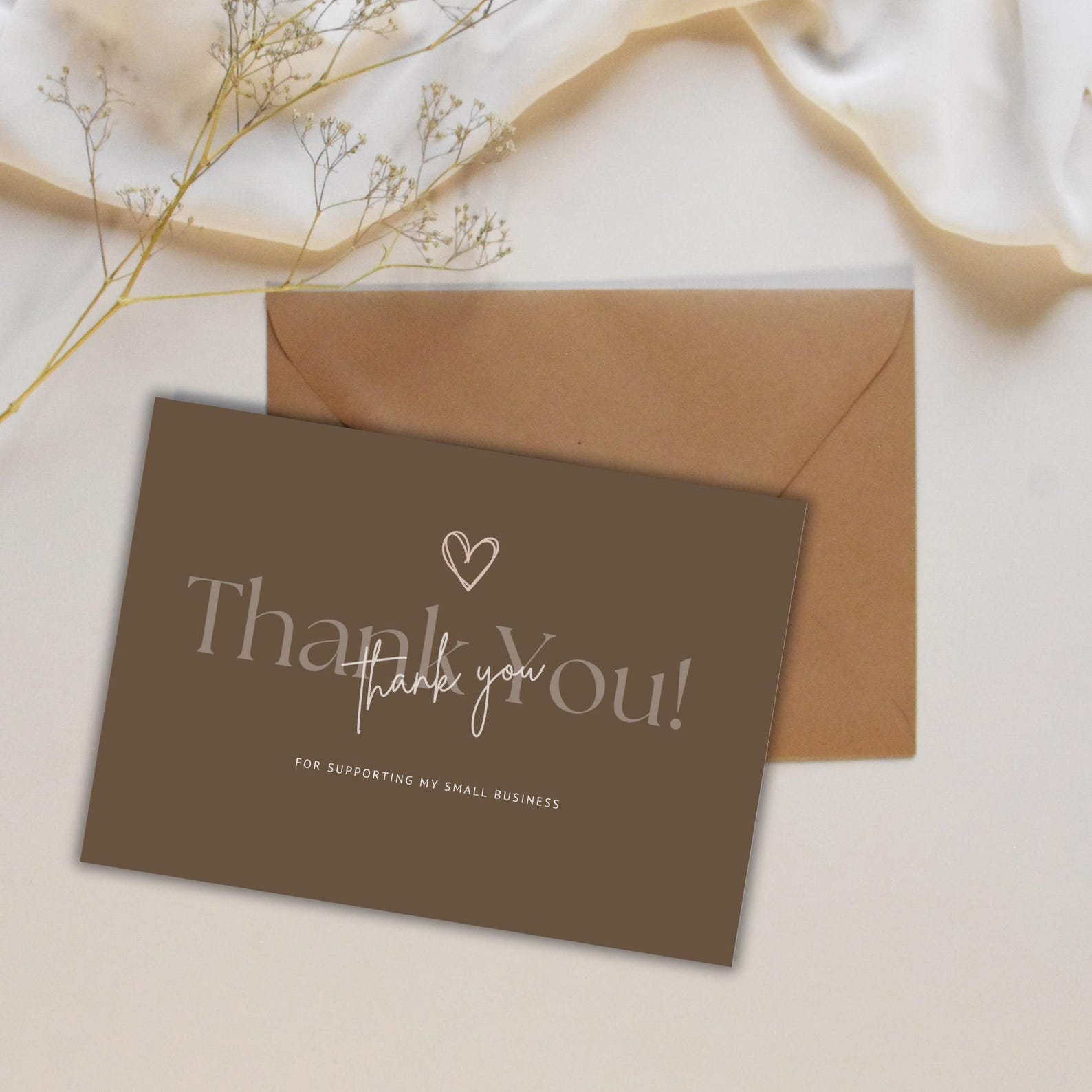 Customizable Business Thank You Card Template With QR Code (canva) - Etsy
