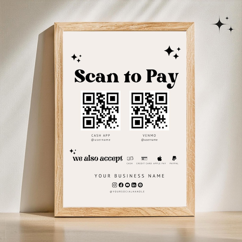 Scan to Pay Flyer Template: Small Business Payment Design (canva ...