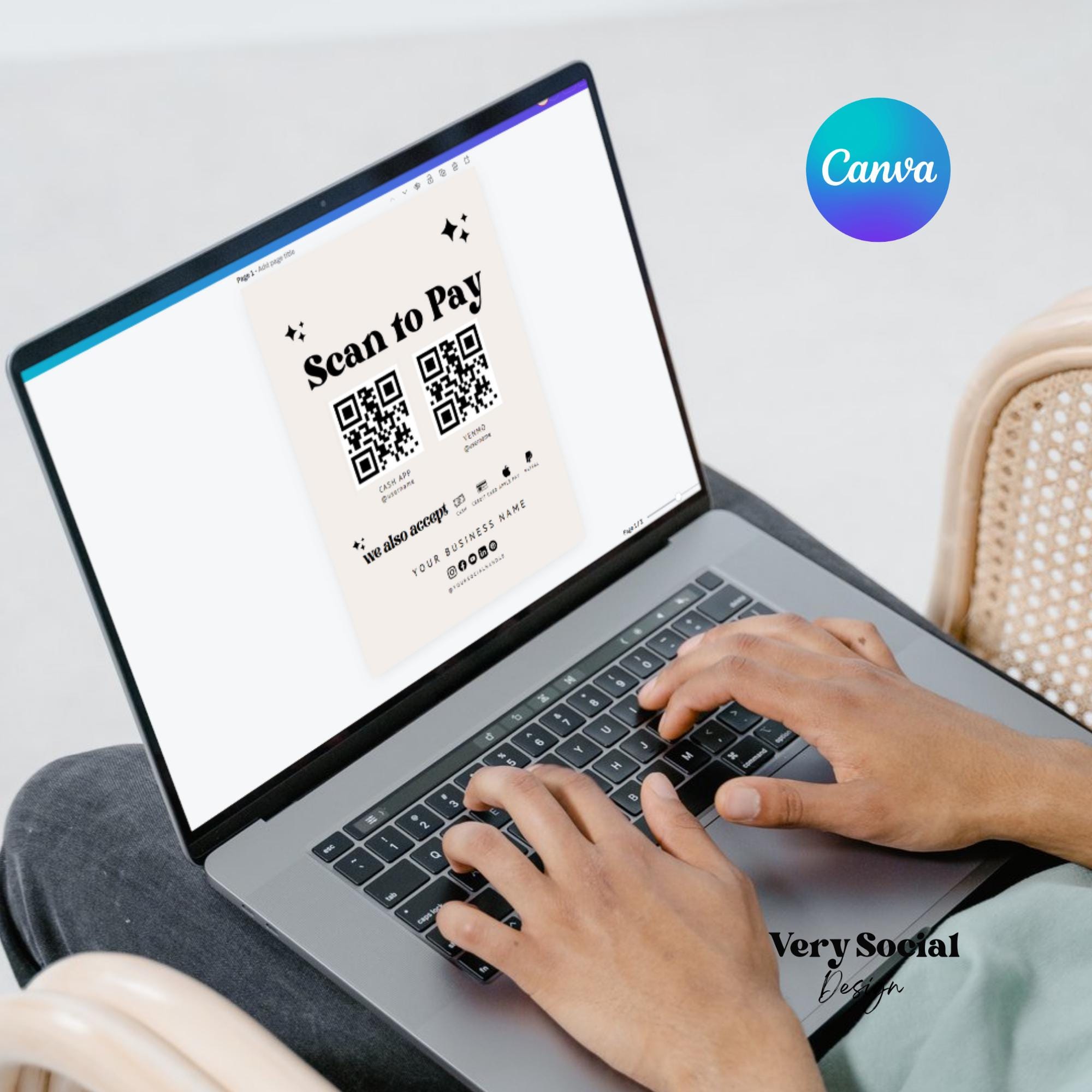 Social Media Sign Scan to Pay Flyer Template Small Business Payment ...