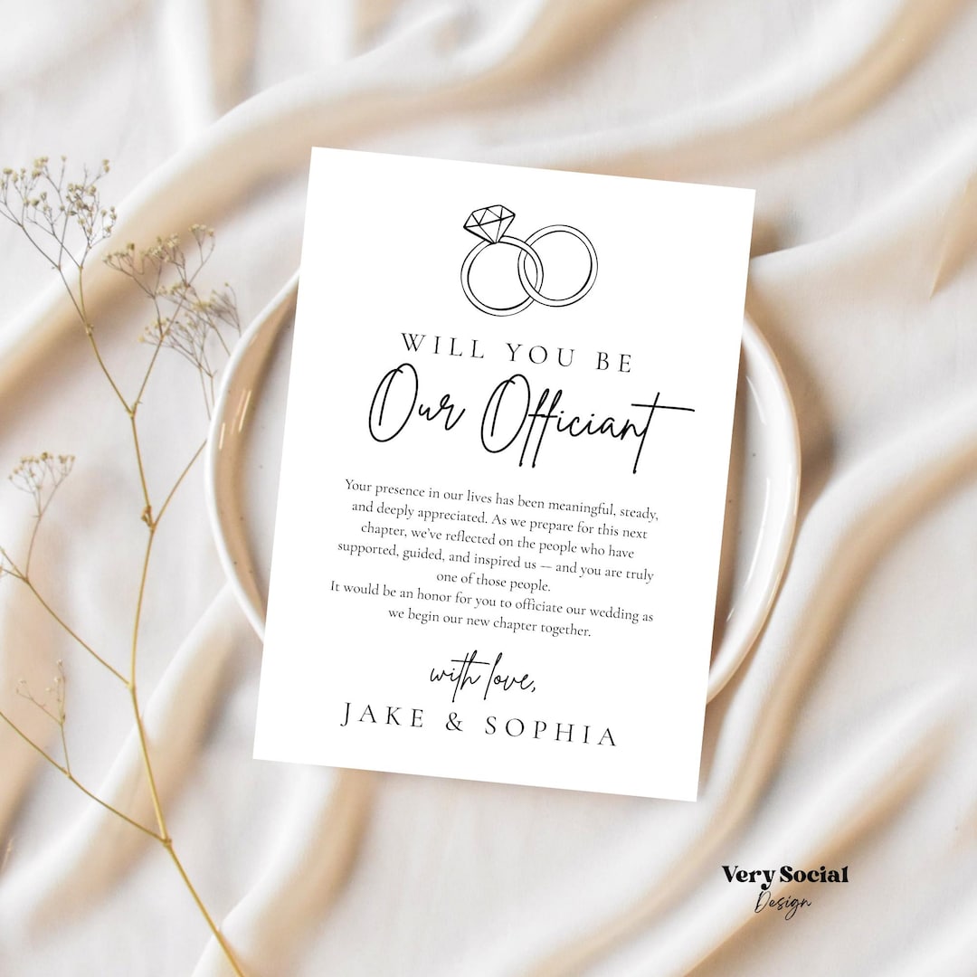 Officiant Proposal Card | Will You Marry Us | Wedding DIY Templates ...