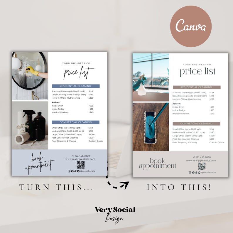 Cleaning Service Price List Template: Editable Business Flyer (canva ...