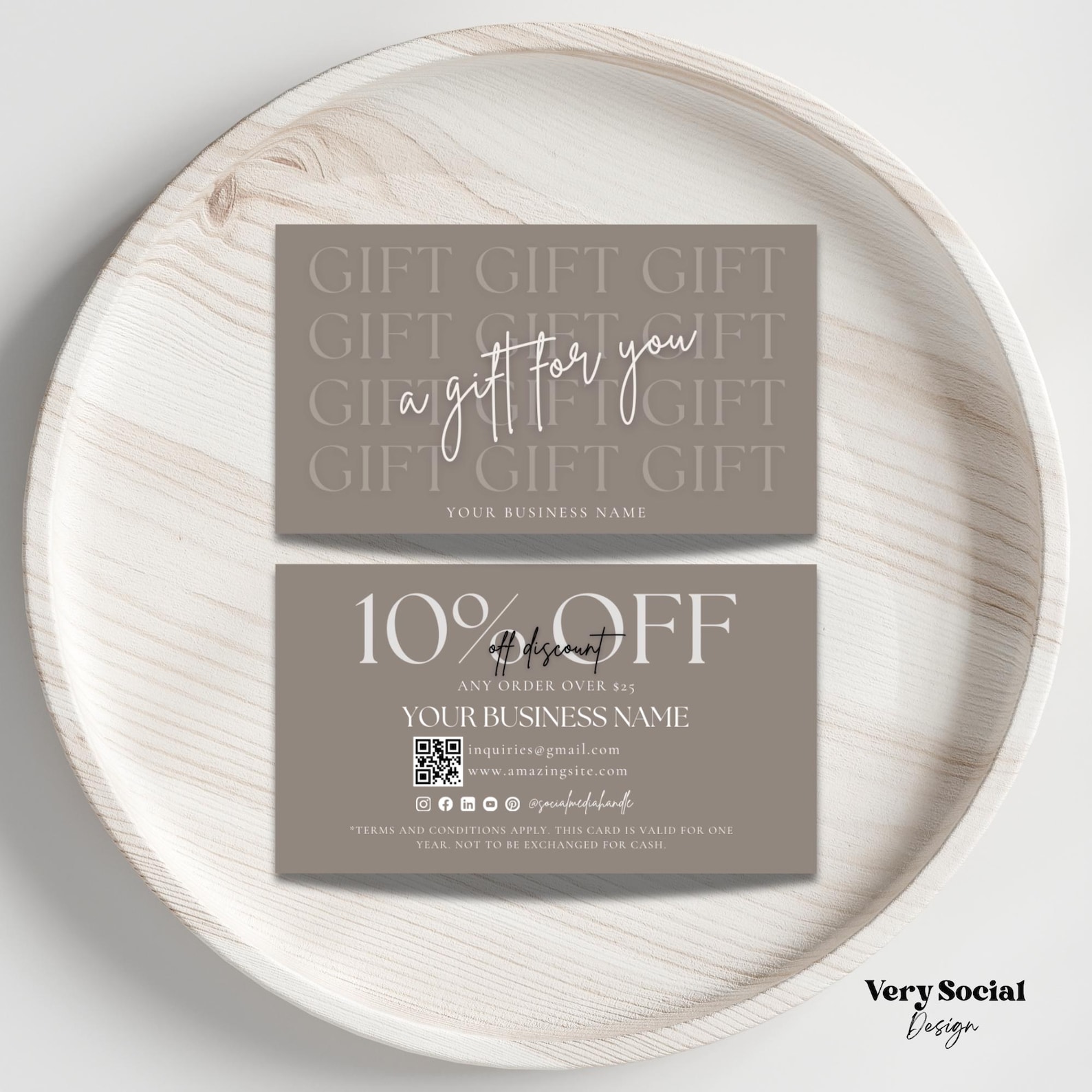 Minimalist Coupon Card Template: Modern Small Business Loyalty ...
