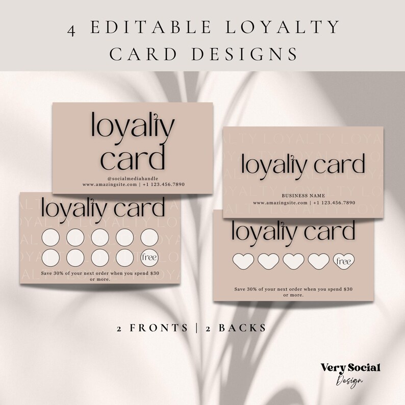 Lux Loyalty Card Template | Small Business Reward Program | Editable ...