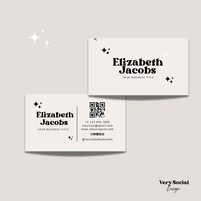Retro Business Card Template Professionals Modern Customizable Design ...
