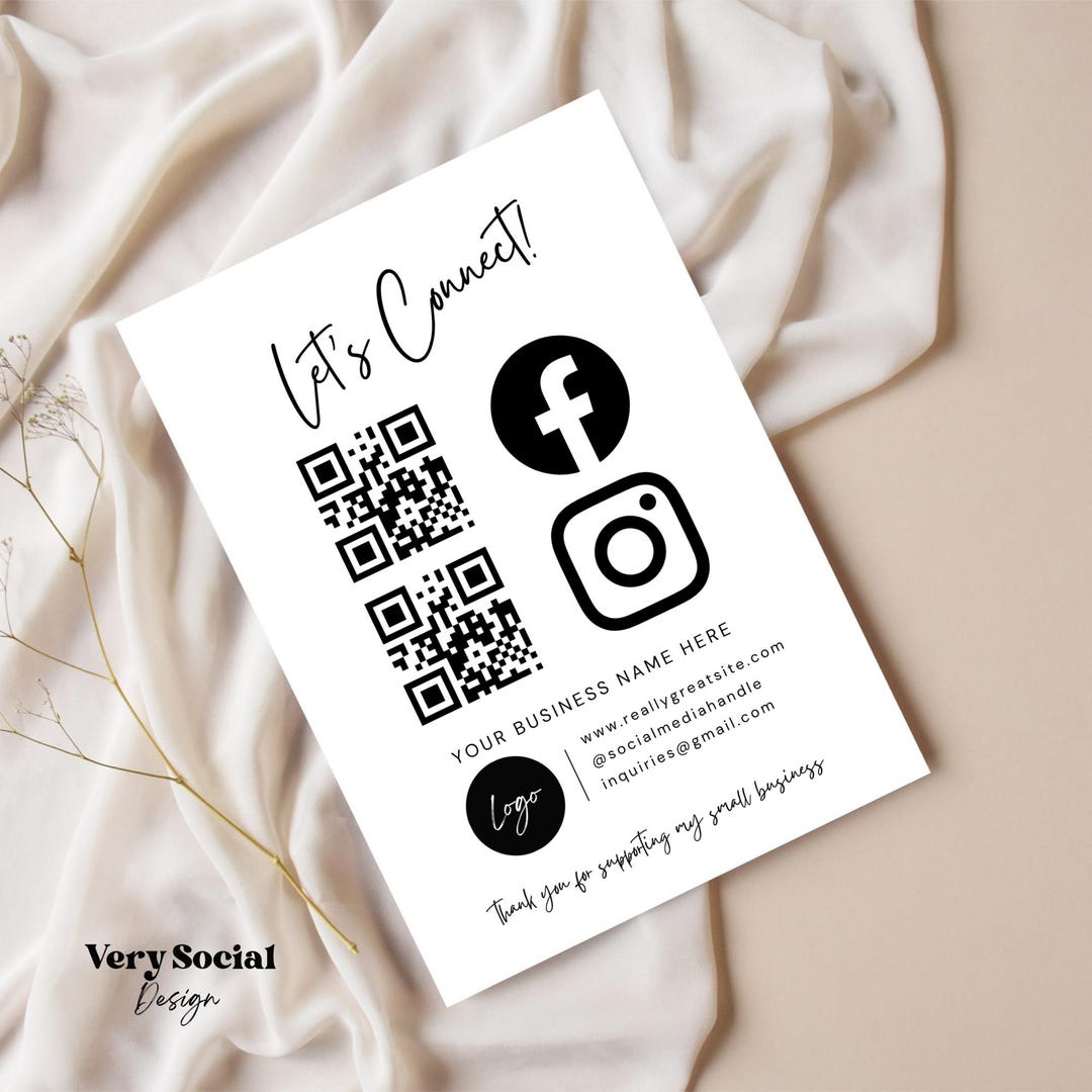 Social Media QR Code Flyer Template: Editable Canva Design (digital ...