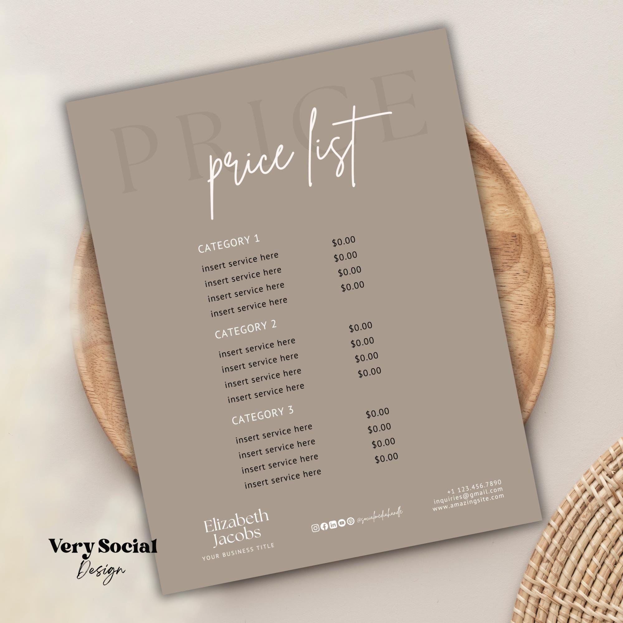 Lash Tech Price List Template Editable Canva Business Sign Printable ...