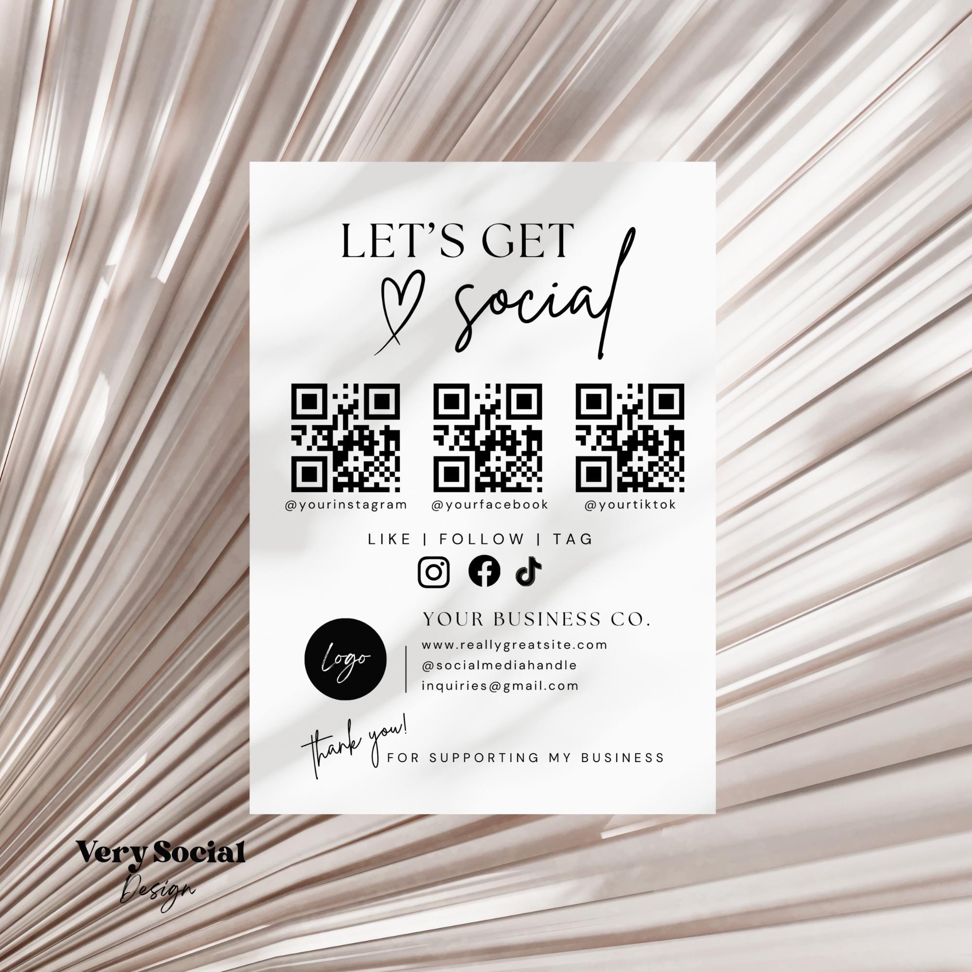 Social Media QR Code Flyer Template: Small Business Design (canva, 5x7 ...