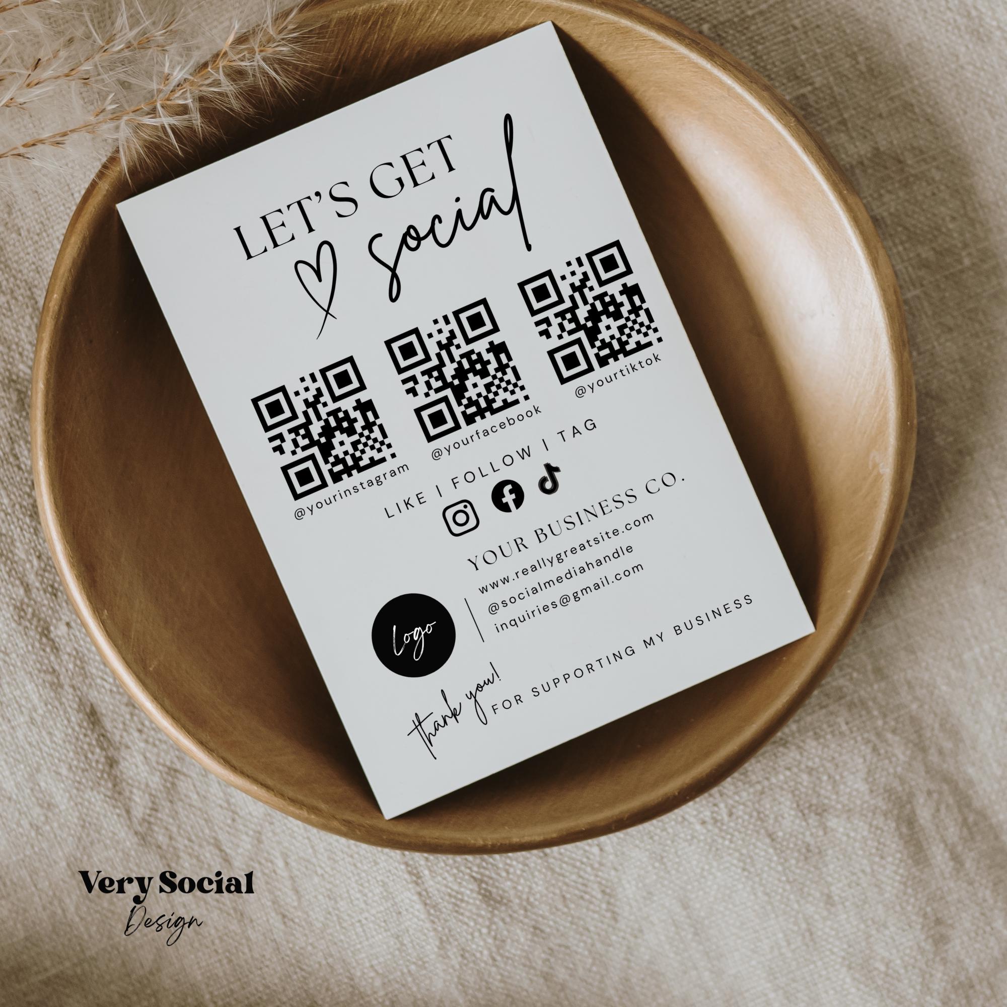 Social Media QR Code Flyer Template: Small Business Design (canva, 5x7 ...