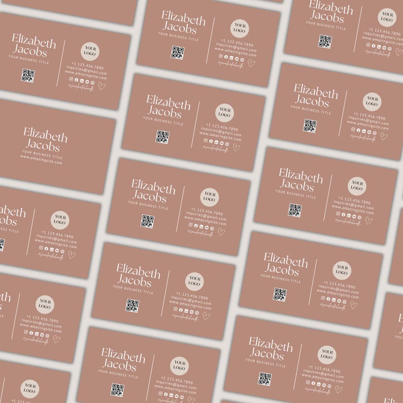 Boho Business Card Template for Professionals Modern Customizable ...