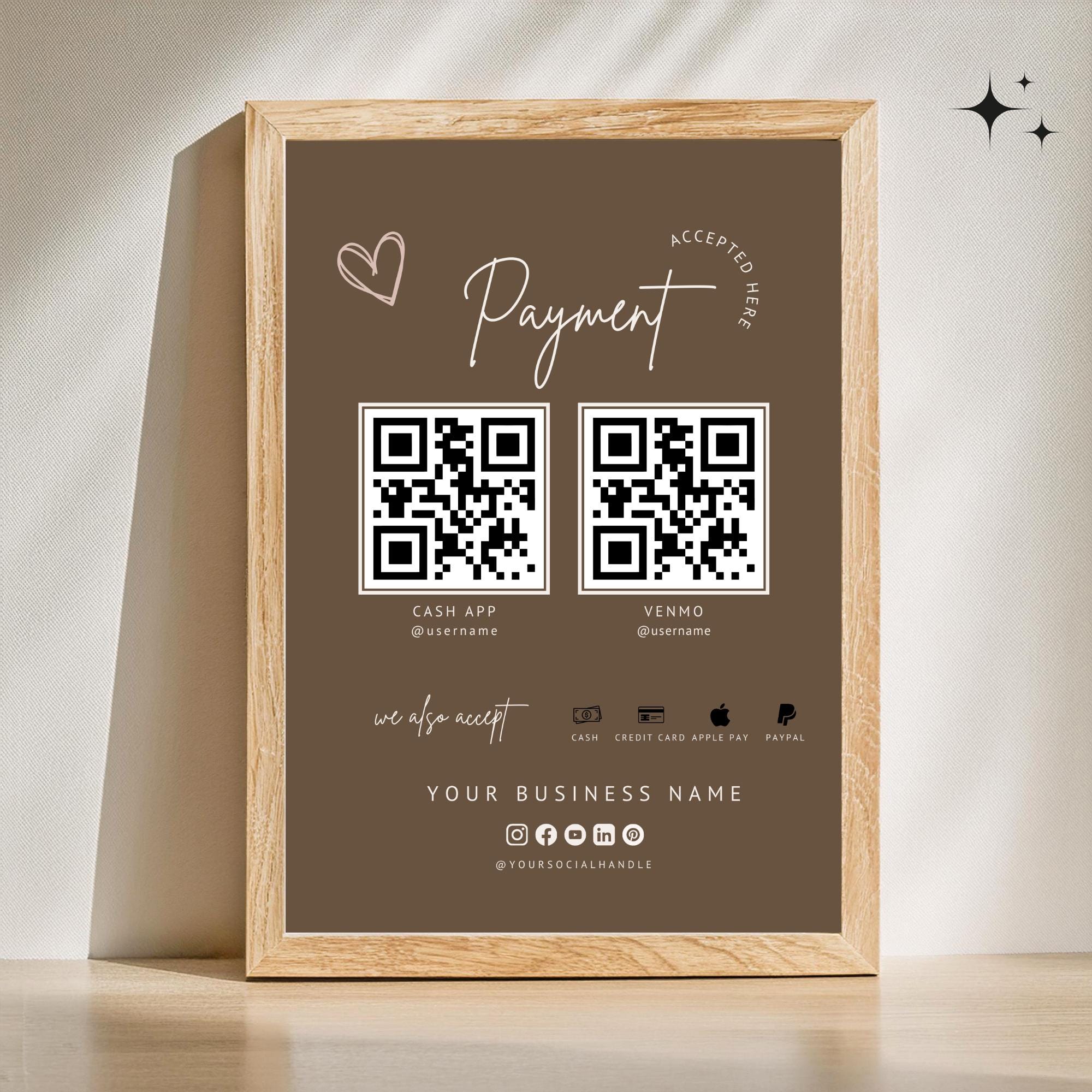 Social Media Sign Scan to Pay Flyer Template Small Business Payment ...
