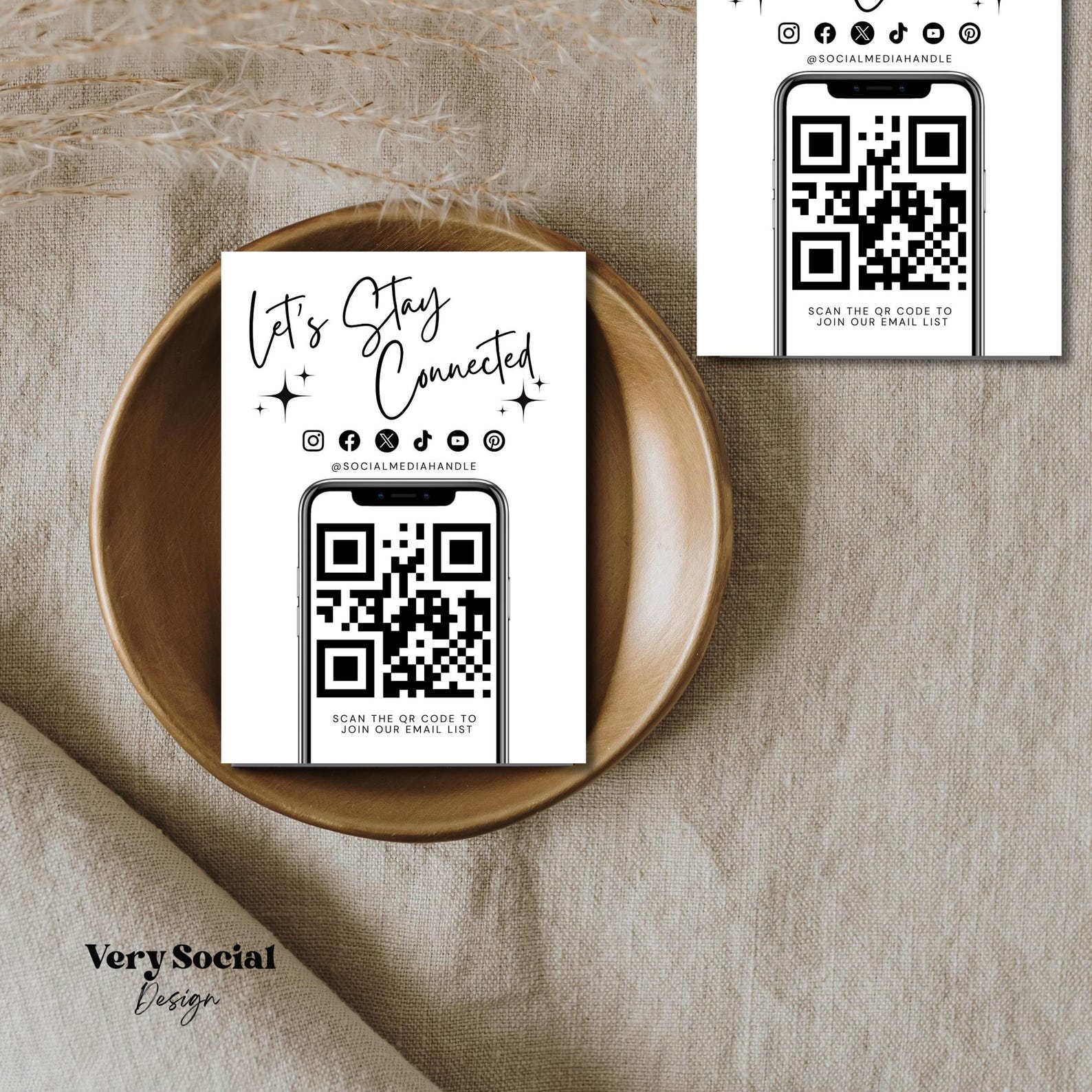 Social Media QR Code Flyer Template: Editable Canva Design (digital ...