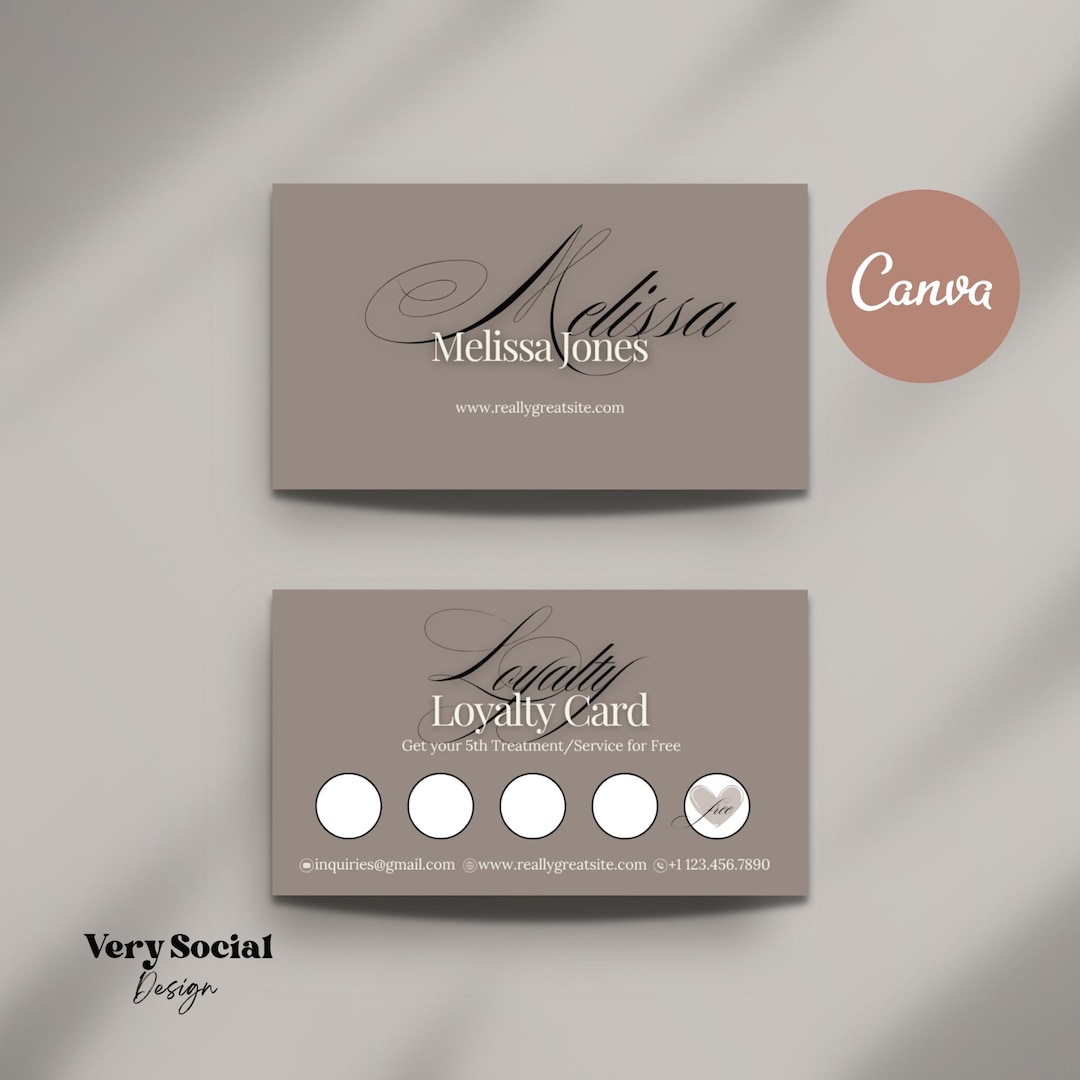 Lux Loyalty Card Template | Small Business Reward Program | Editable ...