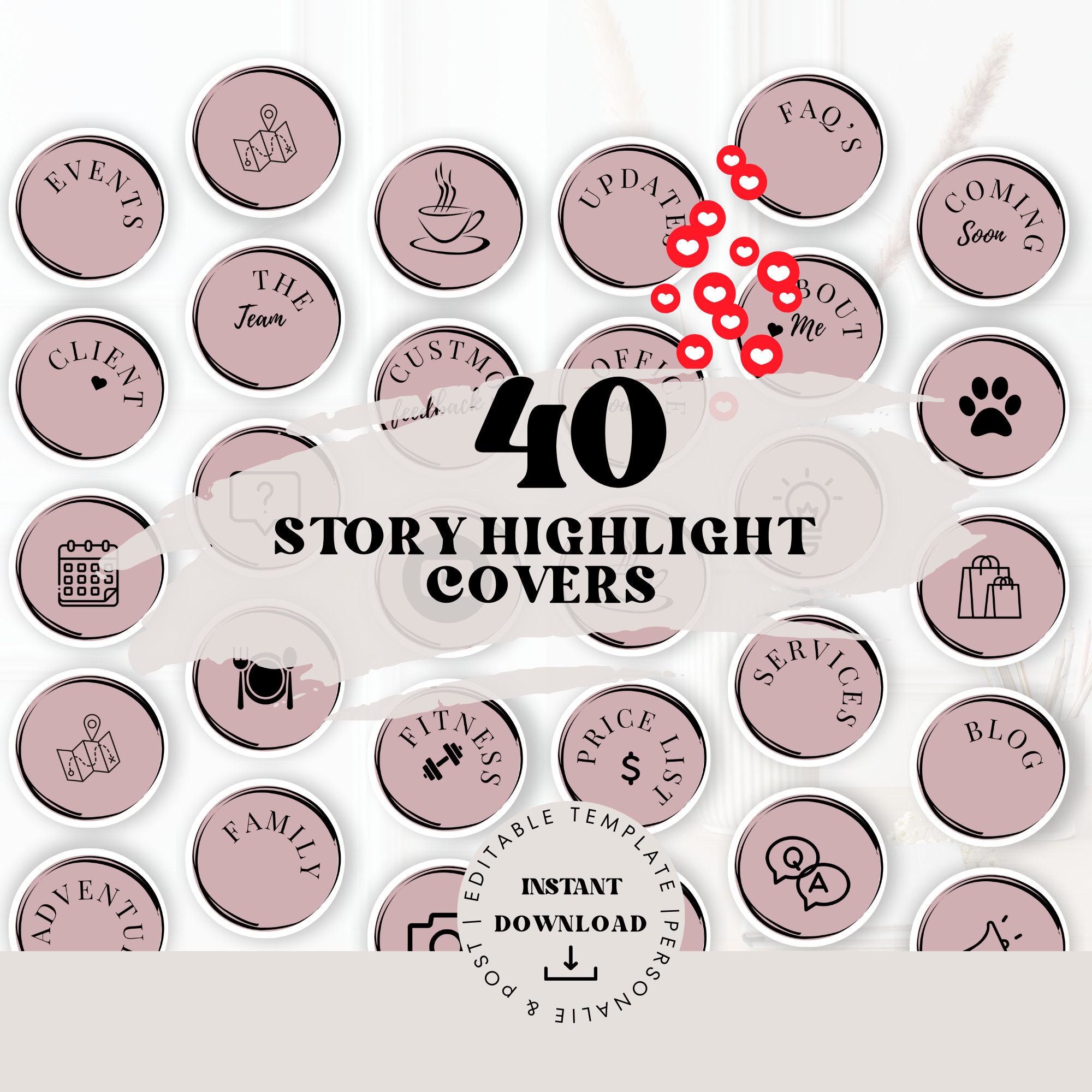 Highlight Cover Icons, Social Media Icons, Story Highlight Covers ...