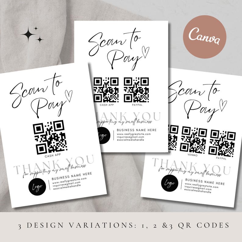 Social Media Sign Scan to Pay Flyer Template Small Business Payment ...