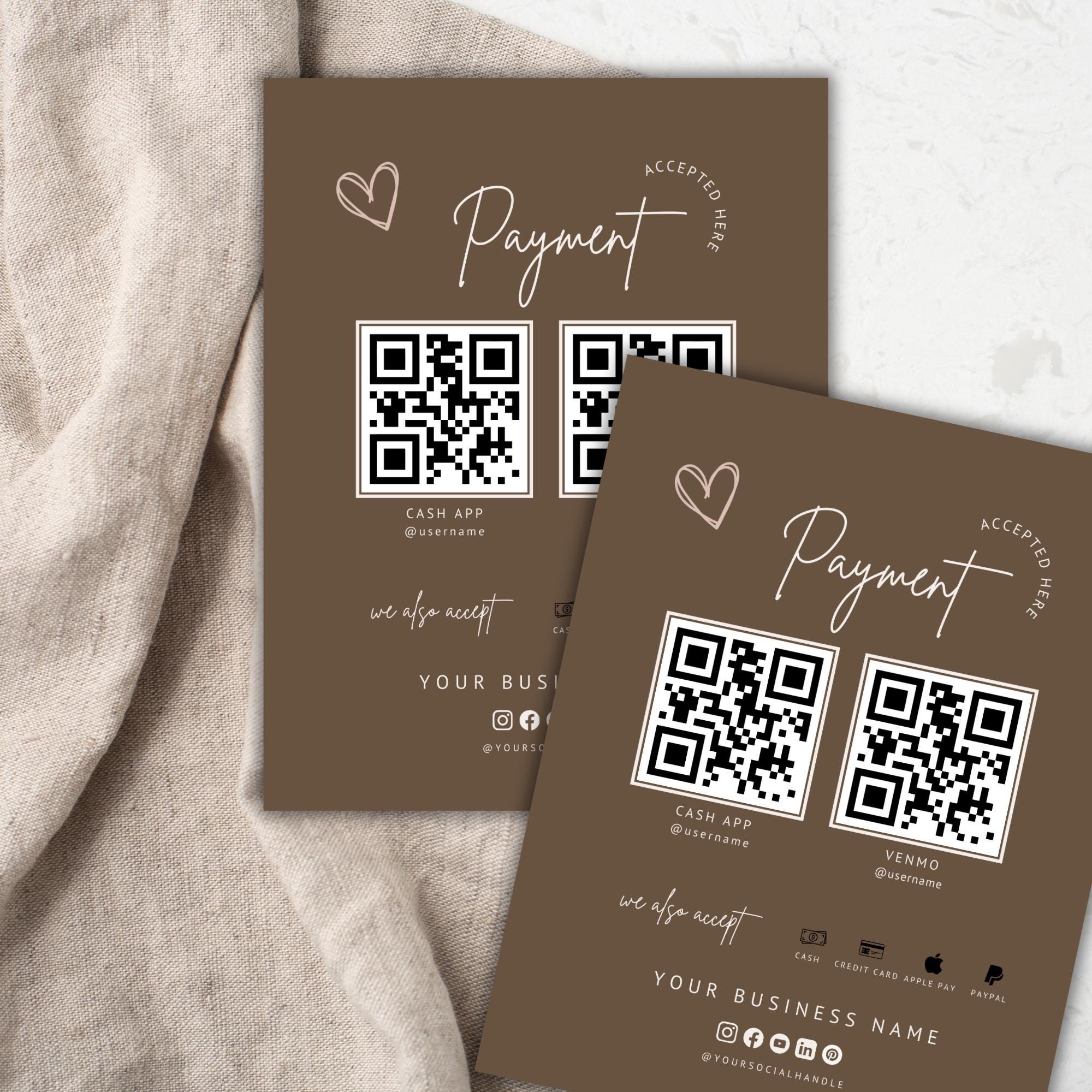 Scan to Pay Flyer Template: Small Business Payment Sign (canva Editable ...