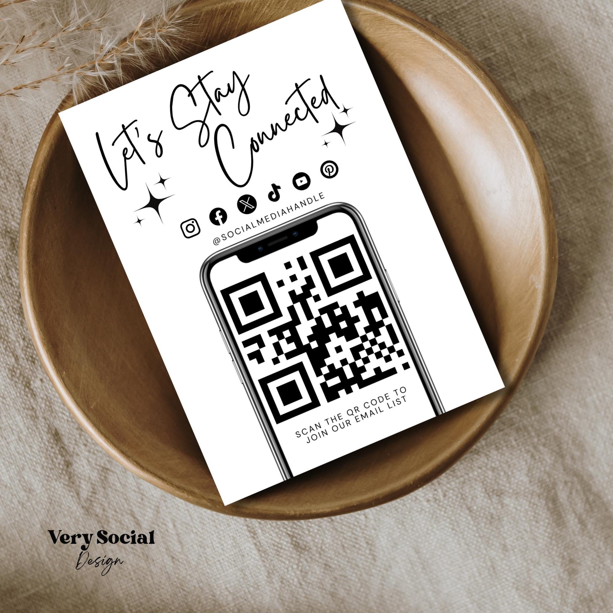 Social Media QR Code Flyer Template: Editable Canva Design (digital ...
