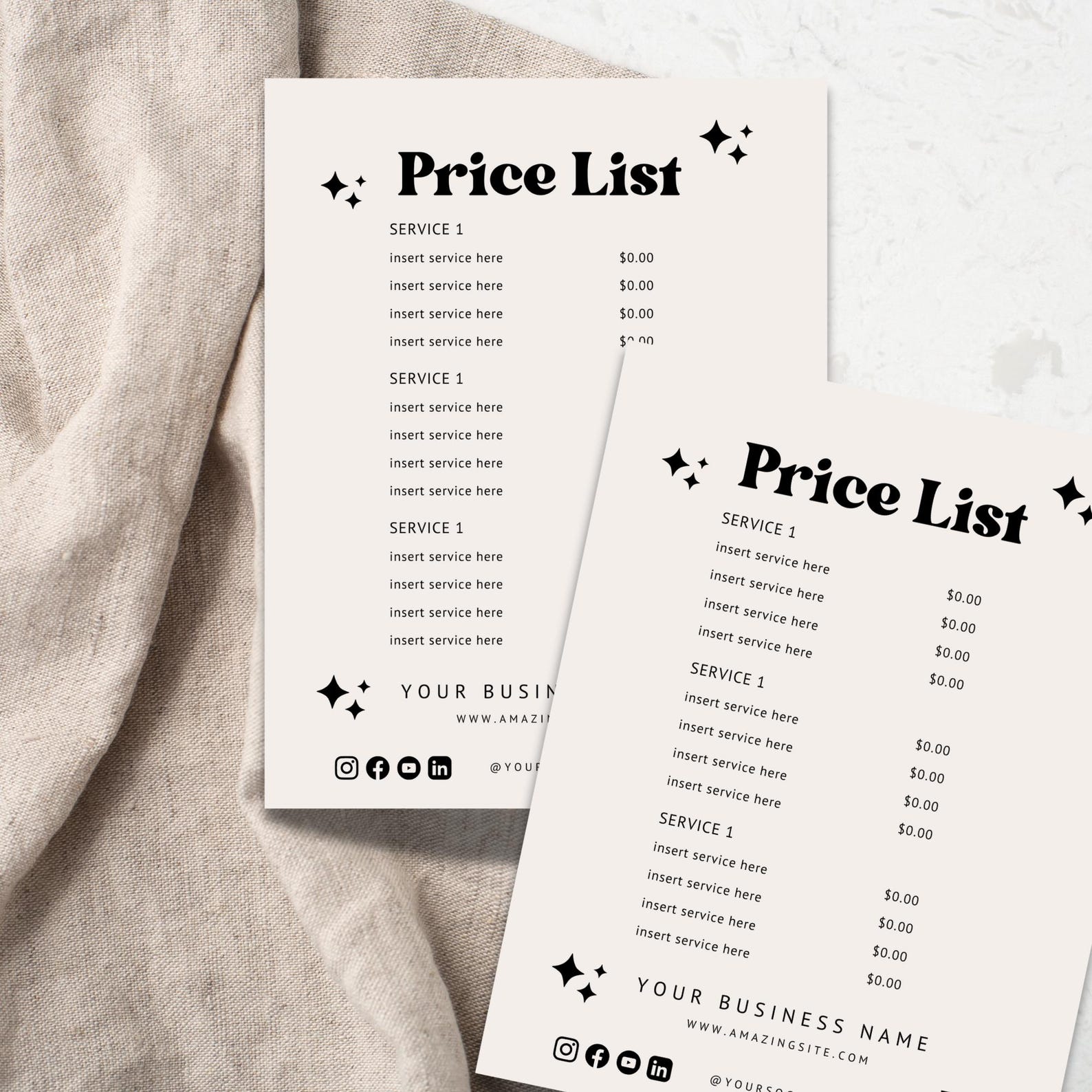 Lash Tech Price List Template Editable Canva Business Sign Printable ...