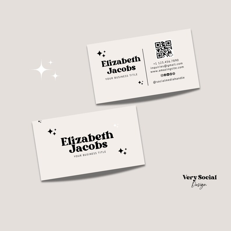 Retro Business Card Template Professionals Modern Customizable Design ...