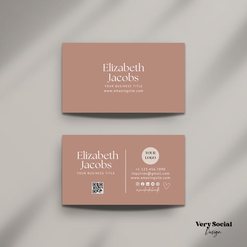 Boho Business Card Template for Professionals Modern Customizable ...