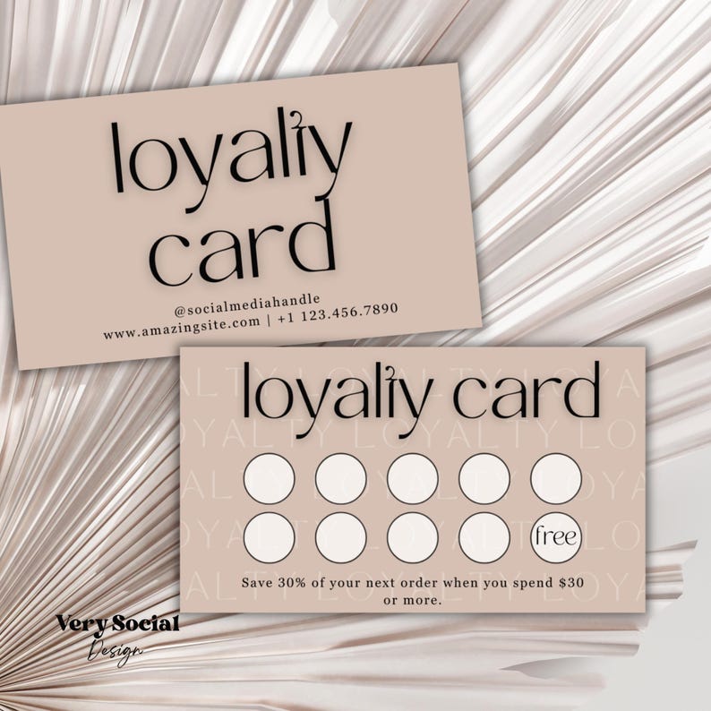 Editable Loyalty Card Template: Small Business Branding (canva Digital ...