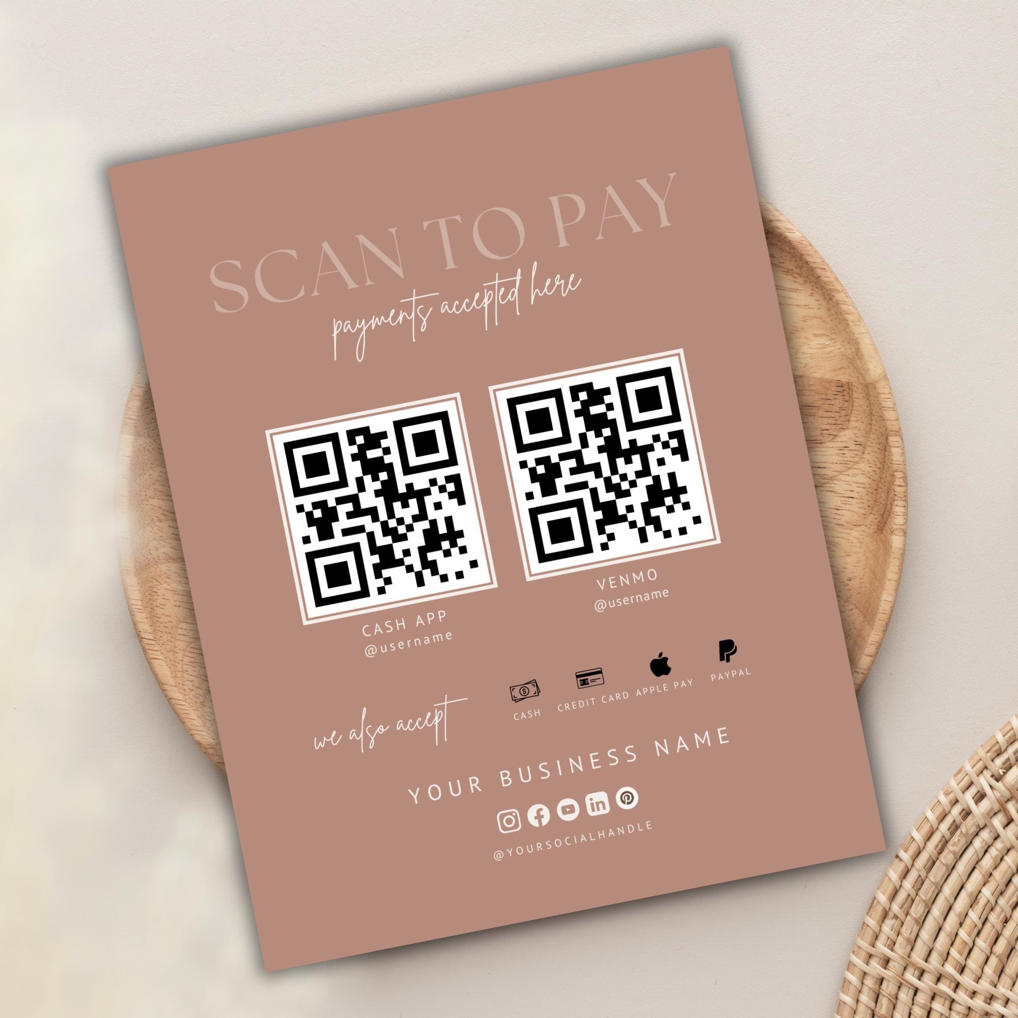 Scan to Pay Flyer Template: Small Business Payment Design (canva ...