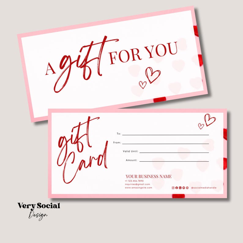 Valentine Gift Certificate Template: Editable DIY Canva Gift Card ...