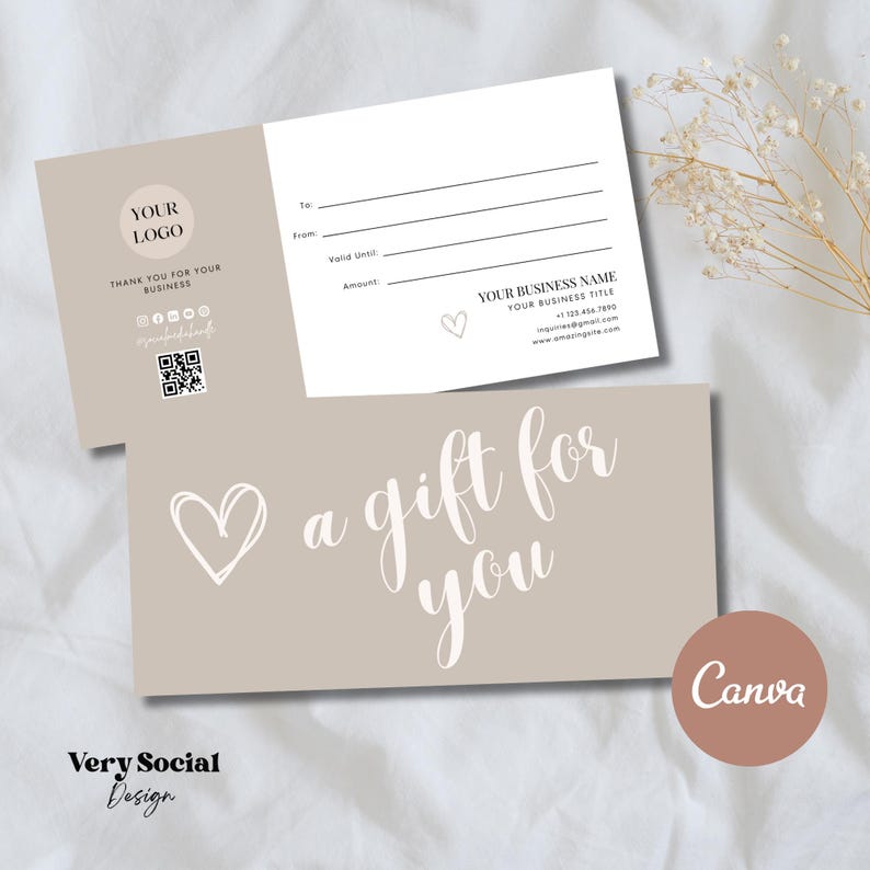 Boho Gift Certificate Printable Template Bundle DIY Gift Voucher ...