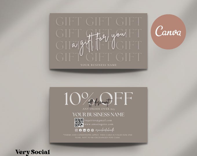 Minimalist Coupon Card Template: Modern Small Business Loyalty ...