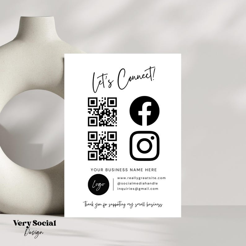 Social Media QR Code Flyer Template: Editable Canva Design (digital ...