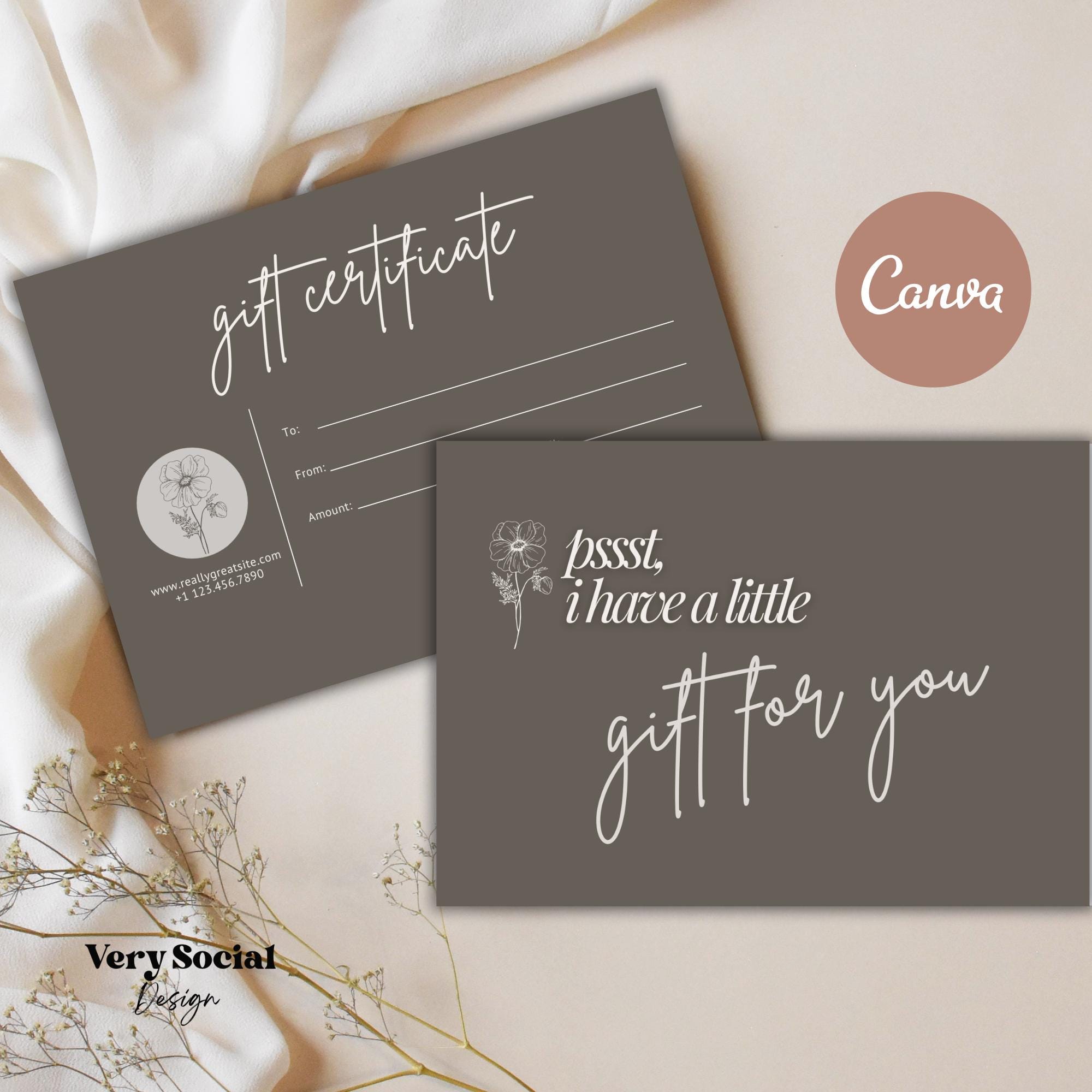 Editable Boho Gift Certificate Template: Salon Spa Voucher (canva ...