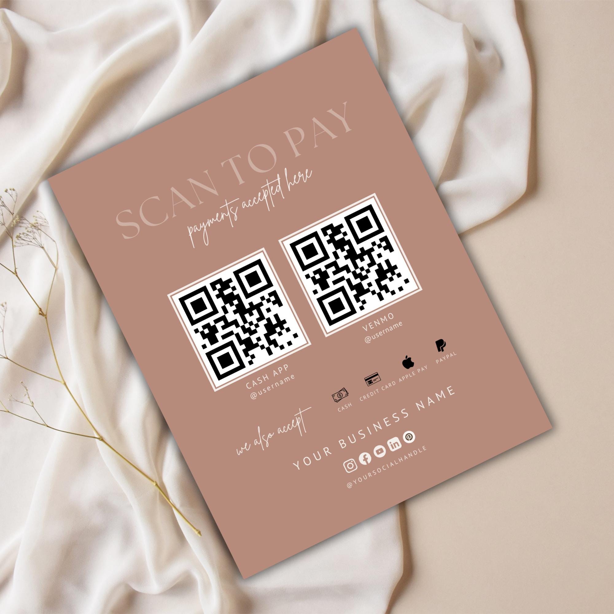 Scan to Pay Flyer Template: Small Business Payment Design (canva ...