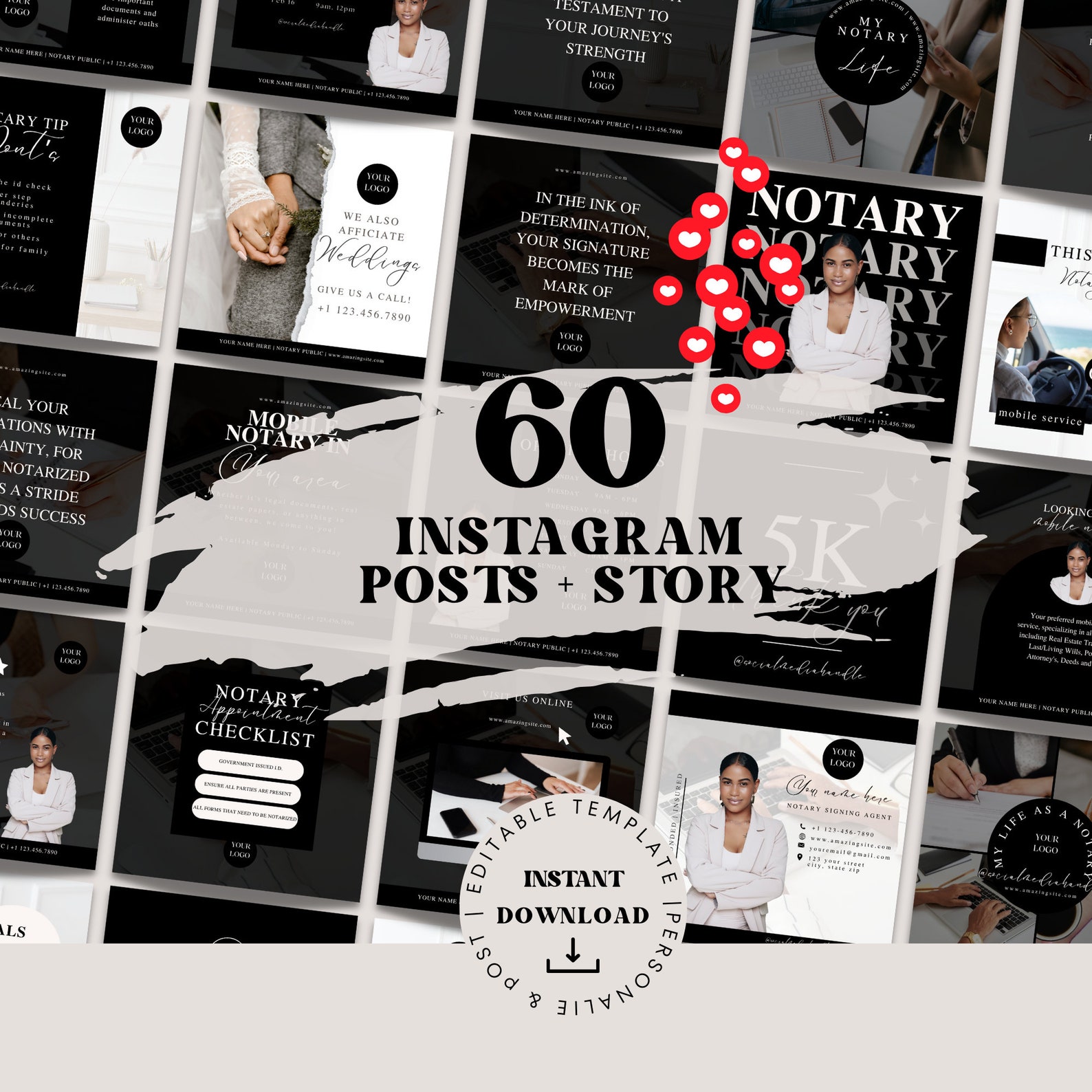 Notary Instagram Post Templates: Social Media Marketing (digital ...