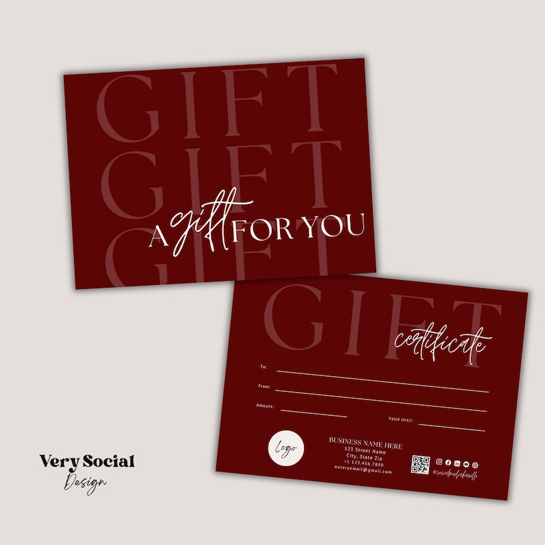 Boho Gift Certificate Template: Editable DIY Gift Card (canva, Instant ...