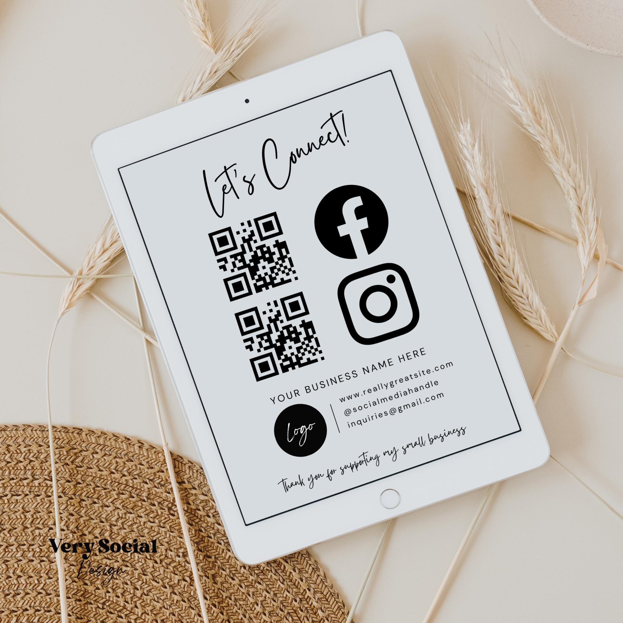 Social Media QR Code Flyer Template: Editable Canva Design (digital ...