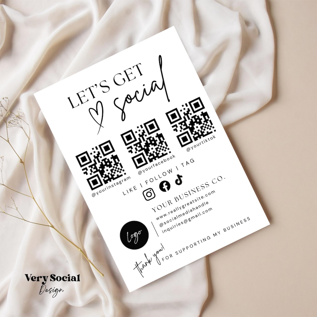 Social Media QR Code Flyer Template: Small Business Design (canva, 5x7 ...