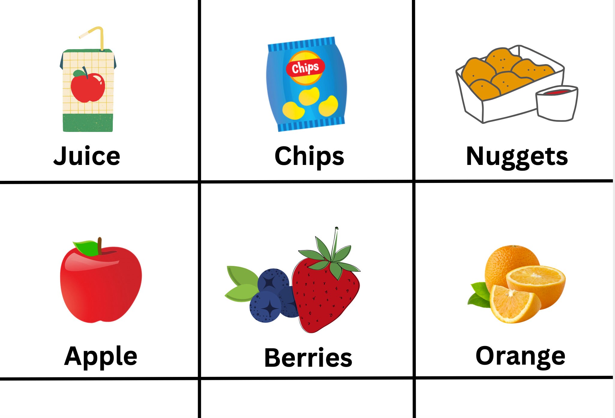 Speech Therapy Activity Flash Cards for Autism Food Theme - Etsy