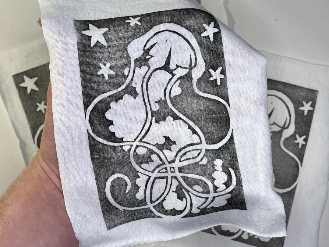 Jellyfish Patch | Linocut Print Patch - Etsy